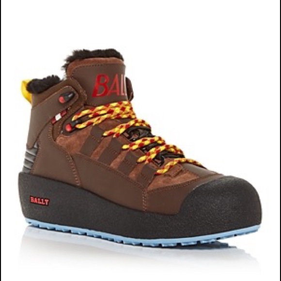 Bally | Shoes | Bally Cusago Shearling Coconut Brown Leather Hiking ...